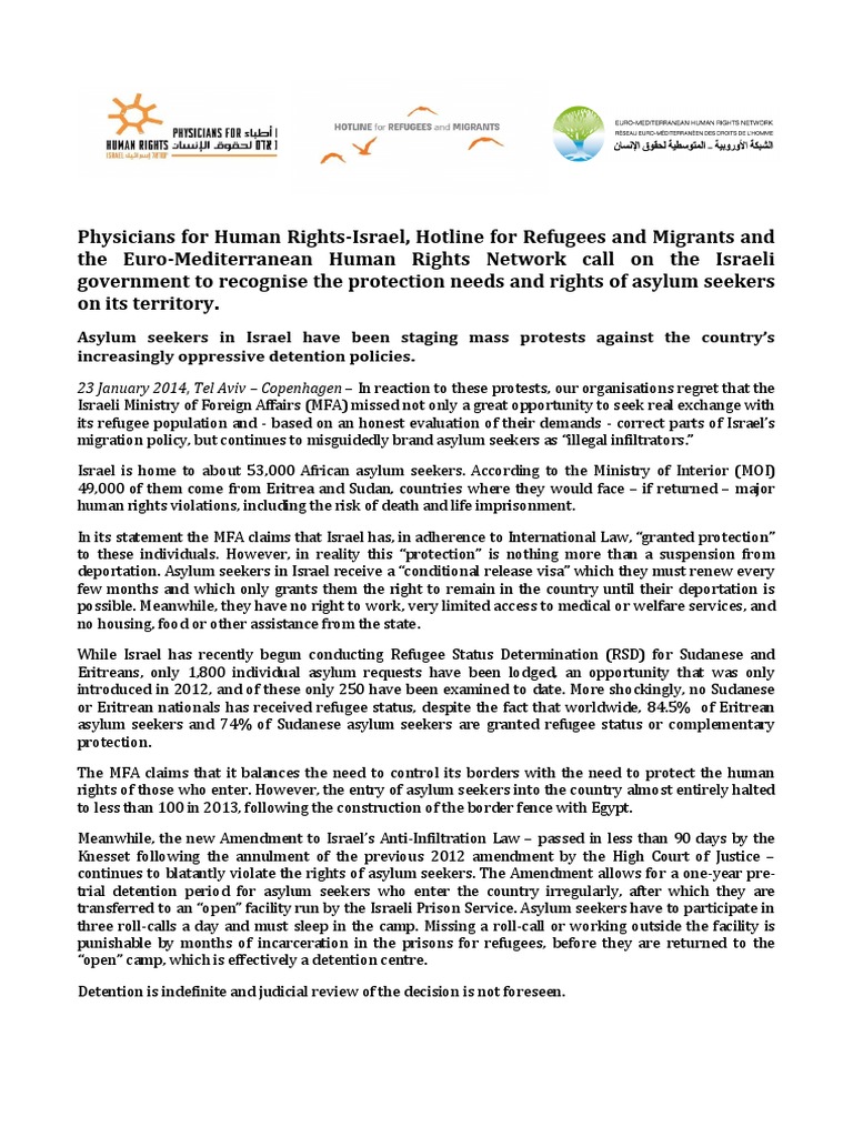 Human Rights Org' Call On The Israeli Government To Recognise The ...