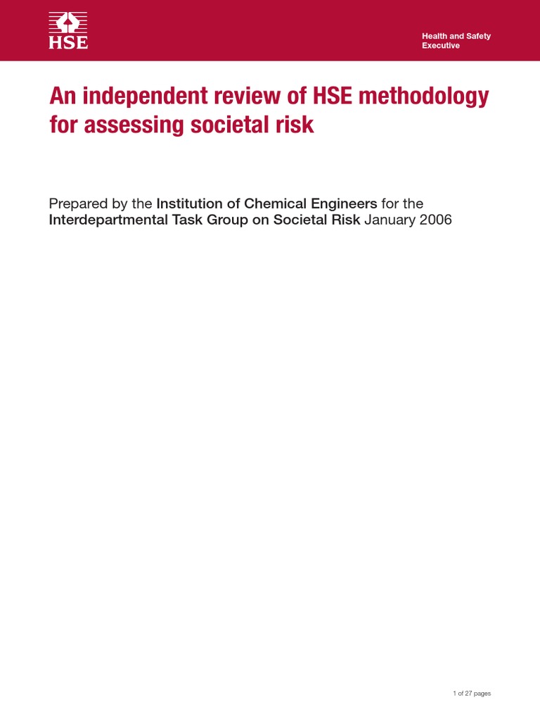 HSE Methodology For Sociatal Risk | PDF | Risk | Toxicity