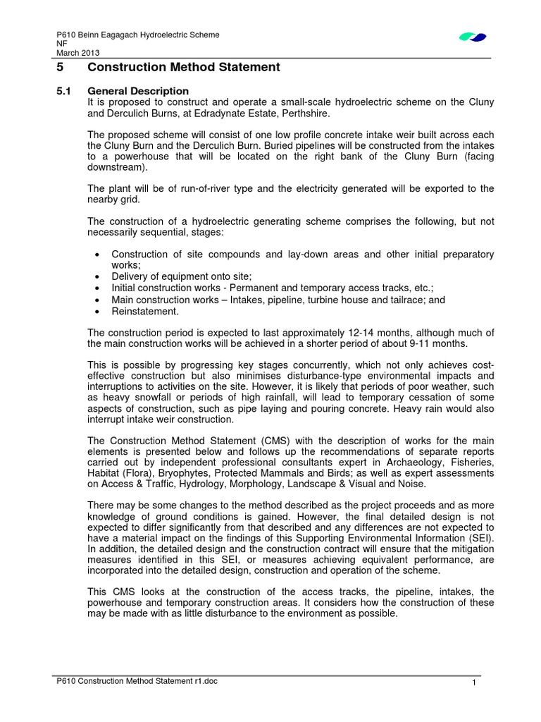 Construction Method Statement | PDF | Peat | Soil