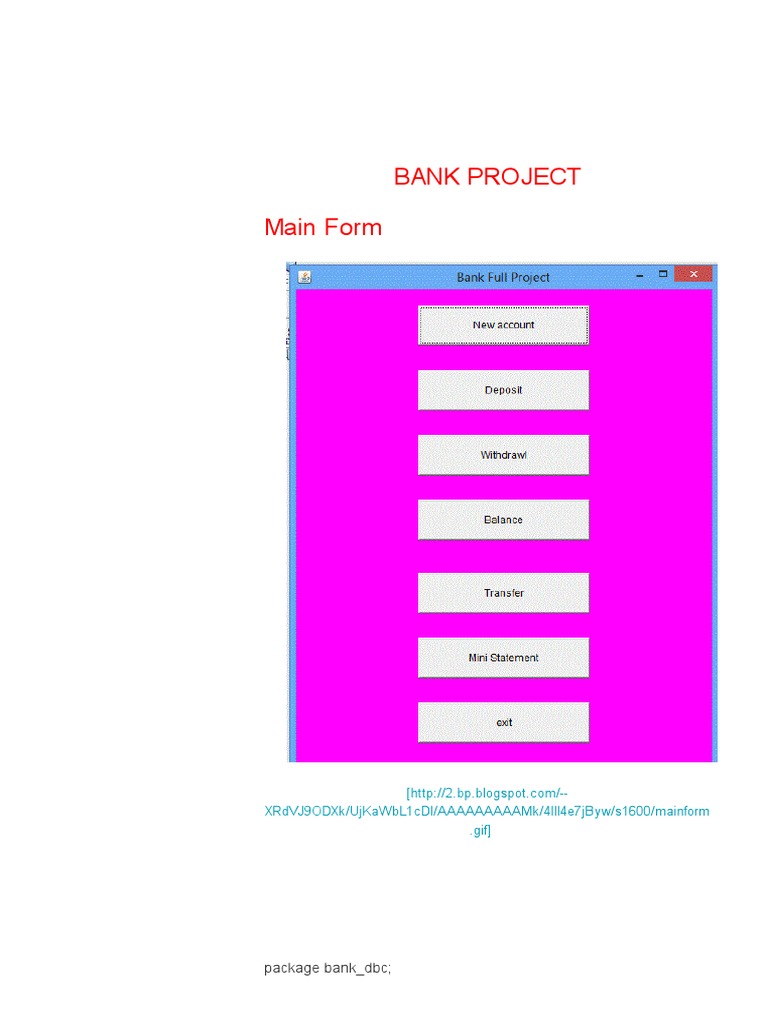 Core Java Bank Management Project | PDF | Sql | Computer Data