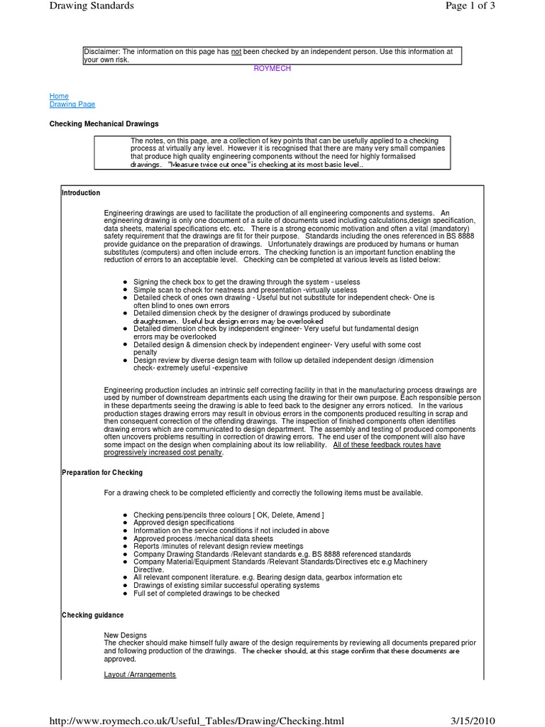 Checking Mechanical Drawings | PDF | Specification (Technical Standard ...