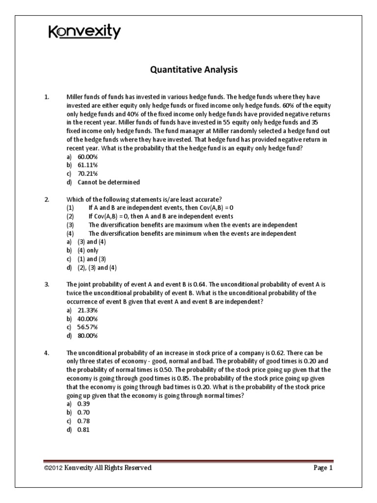 Quantitative Analysis Sectional Test | PDF | Errors And Residuals ...