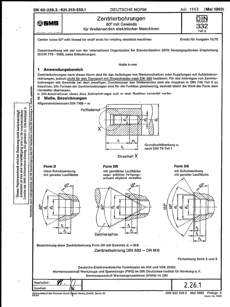 Din 332-2 1983-05 | PDF