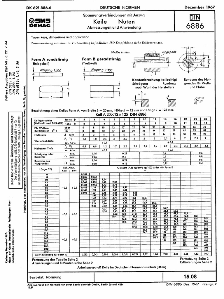 Din 6886 1967-12 | PDF