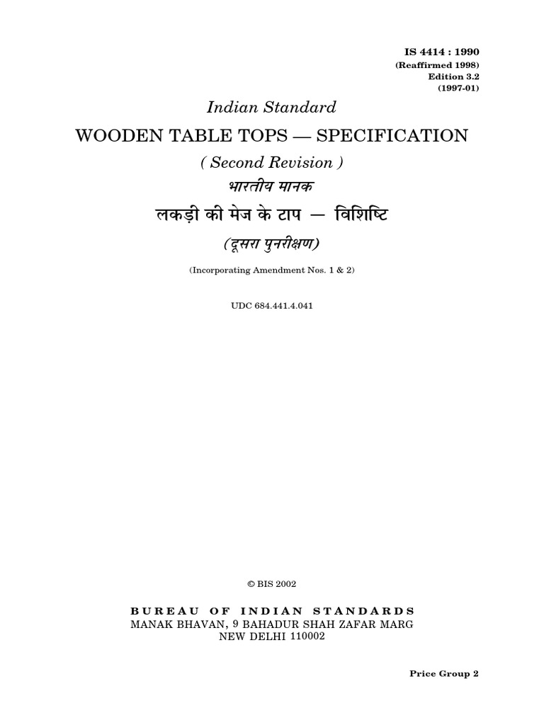 Furniture Design IS Code of Practice | PDF | Plywood | Lumber