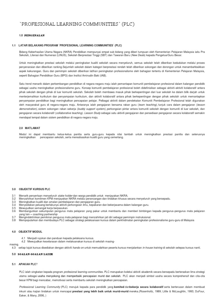 Profesional Learning Communities | PDF