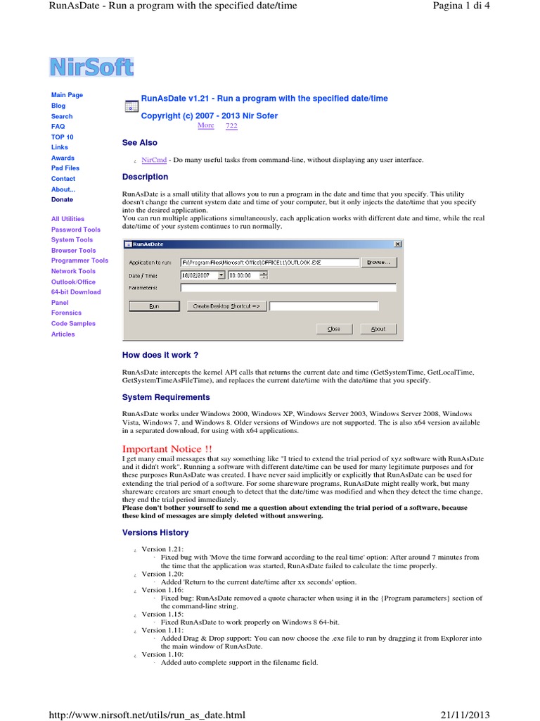Run As Date Manuale | PDF | Microsoft Windows | Command Line Interface