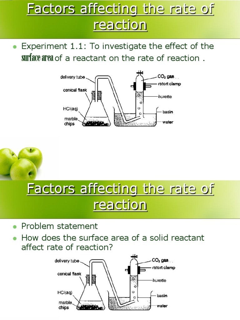 Surface Area Effects on Reaction Rate | PDF | Reaction Rate | Chemical ...