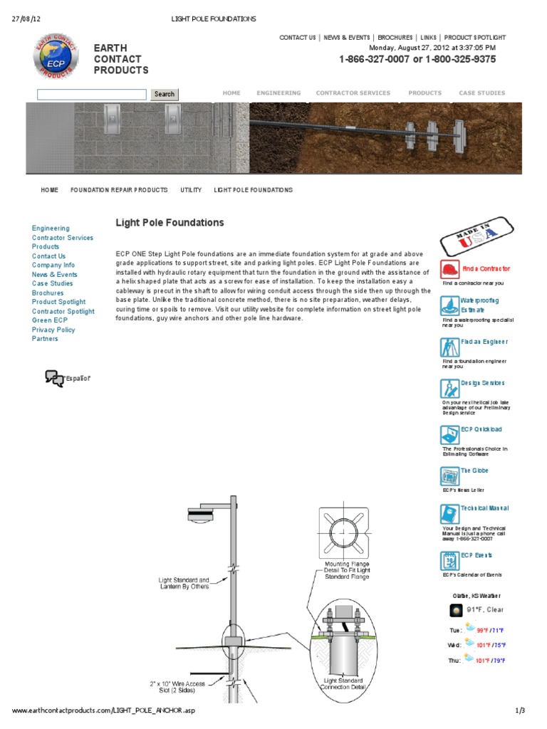 Light Pole Foundations | PDF | Helix | Anchor