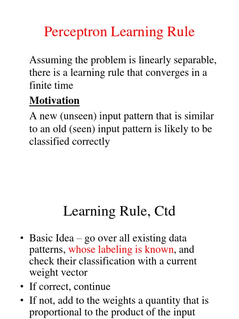 Perceptron Learning Rule Explained | PDF