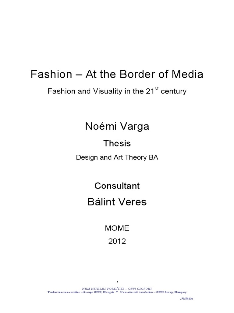 Fashion and Visuality - The Origins of Fashion Film | PDF | Fashion ...