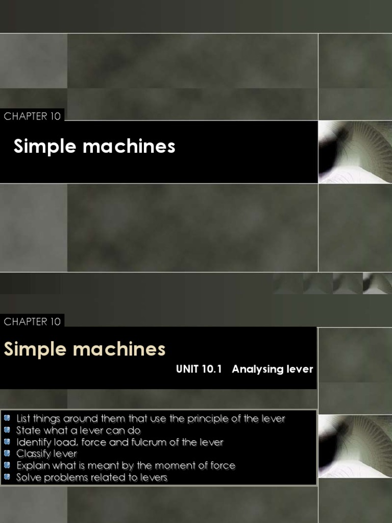 Chapter 10 Simple Machine | PDF | Lever | Machines