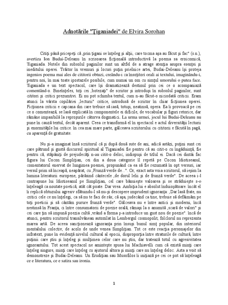Tiganiada, Note de Subsol | PDF