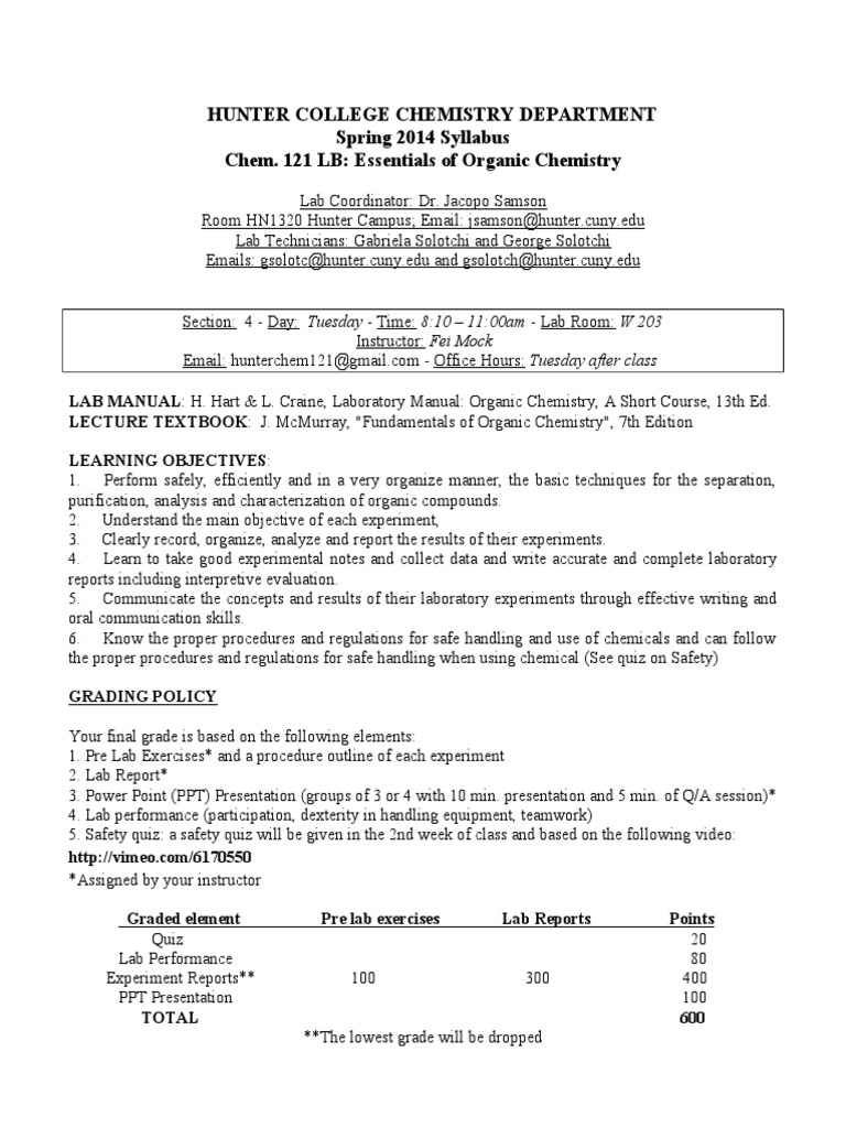 Organic Chemistry Syllabus | PDF | Chemistry | Nature