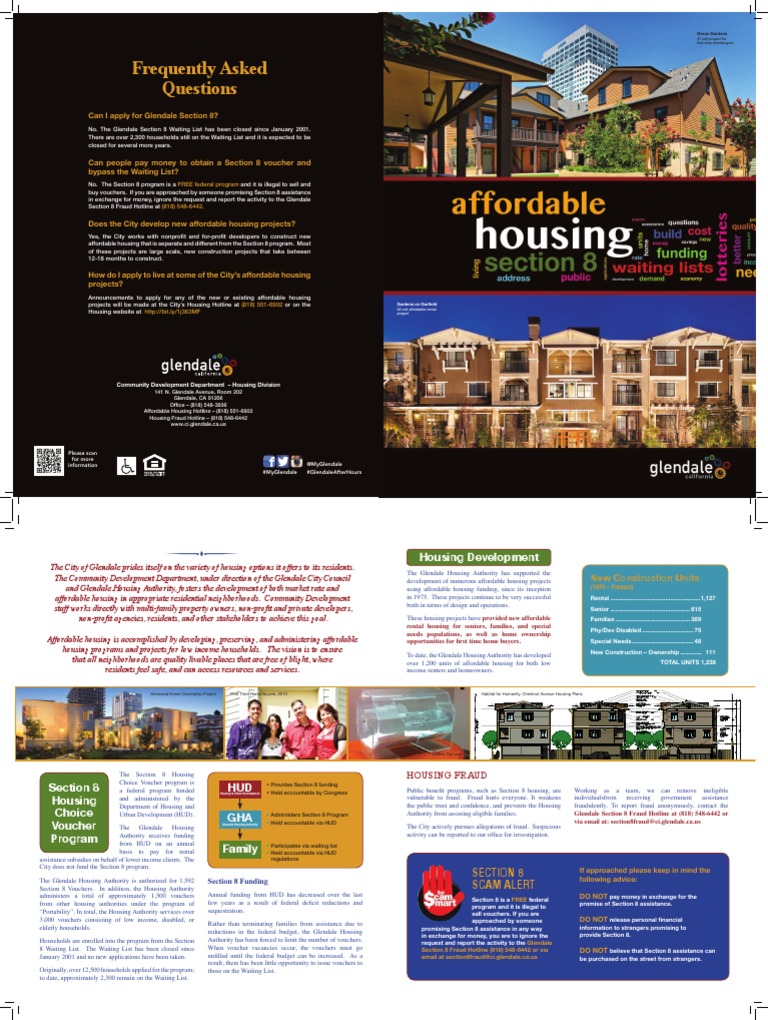 Affordable Housing in Glendale Brochure | PDF | Section 8 (Housing ...