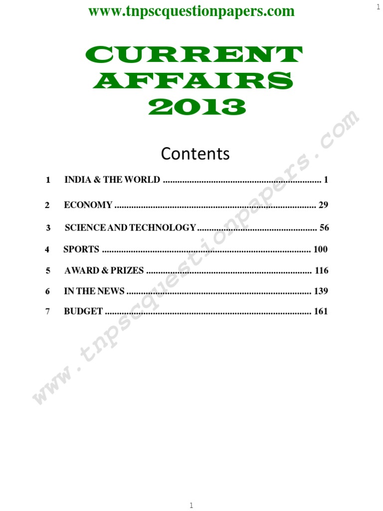 Current-Affairs 2013 Complete Guide - Opt | PDF | Government | Business