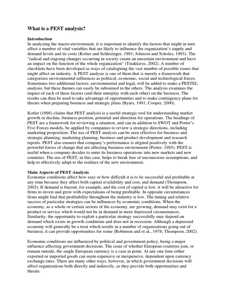 What Is A PEST Analysis | PDF | Demand | Intelligence Analysis