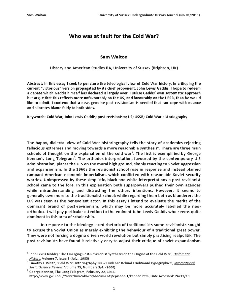 Cold War Blame | PDF | Cold War | Joseph Stalin