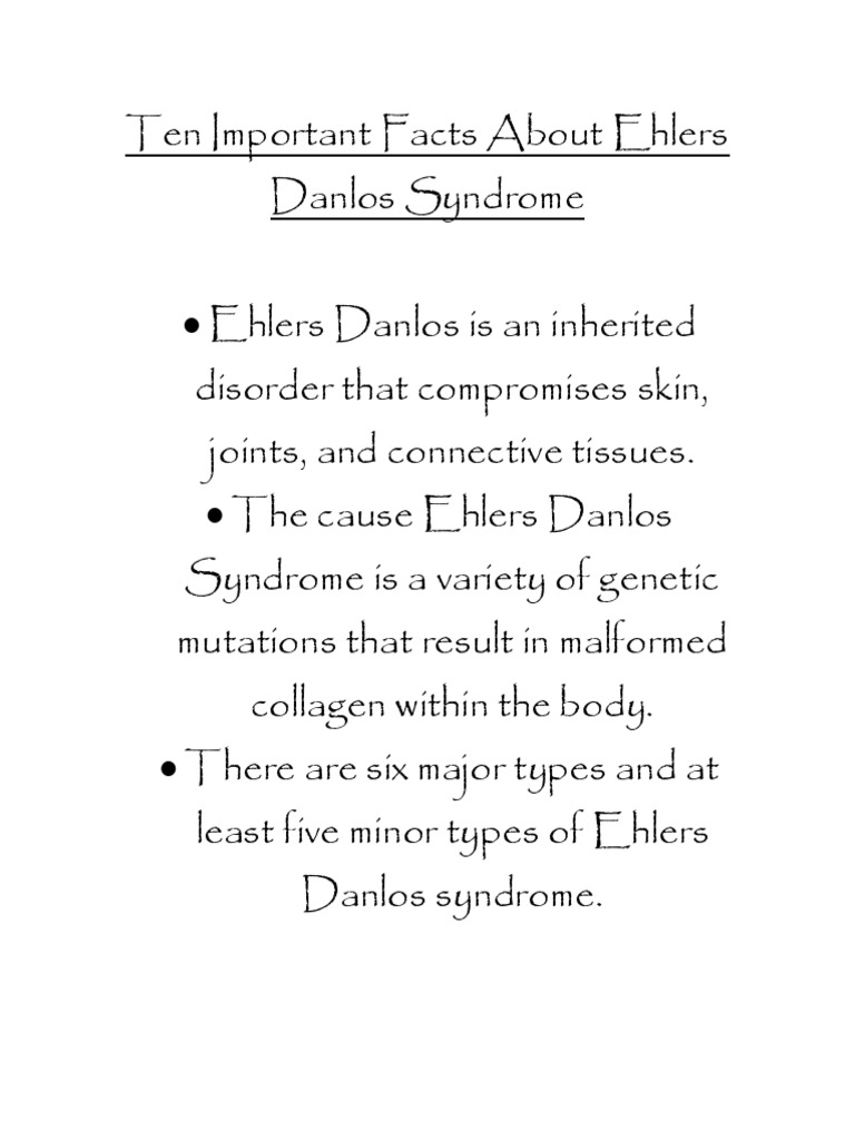 Key Facts About Ehlers Danlos Syndrome | PDF | Health Sciences | Medicine