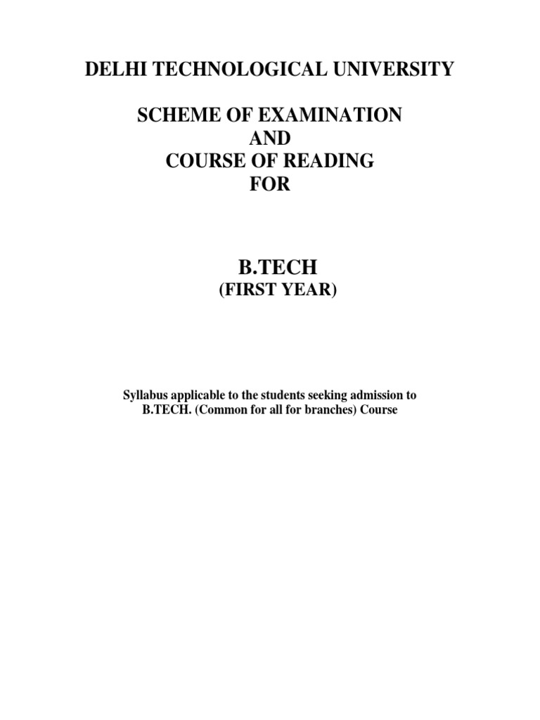 First Year-DTU-Syllabus | PDF | Nuclear Physics | Optics