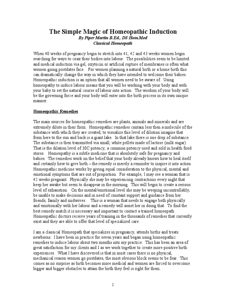 The Simple Magic of Homeopathic Induction | Download Free PDF ...