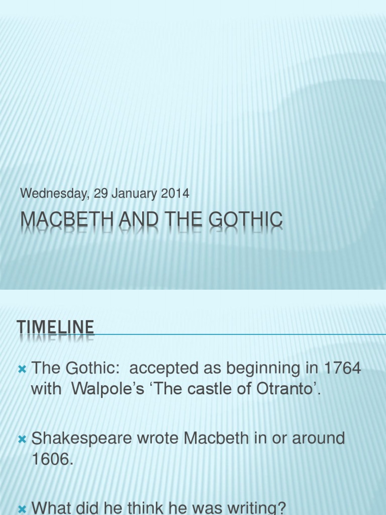 Macbeth and Gothic | PDF | Macbeth | Gothic Fiction
