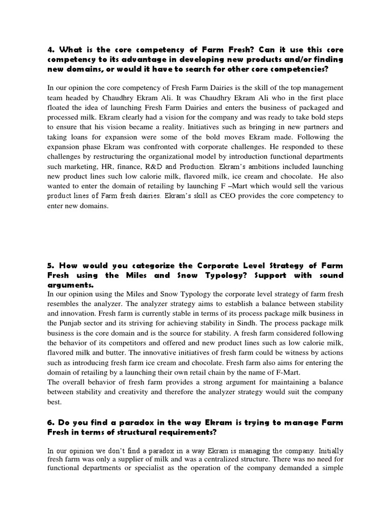 Farm Fresh | PDF | Competence (Human Resources) | Strategic Management