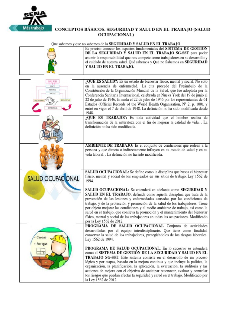 Conceptos básicos de SST | PDF | Derecho laboral | Bienestar