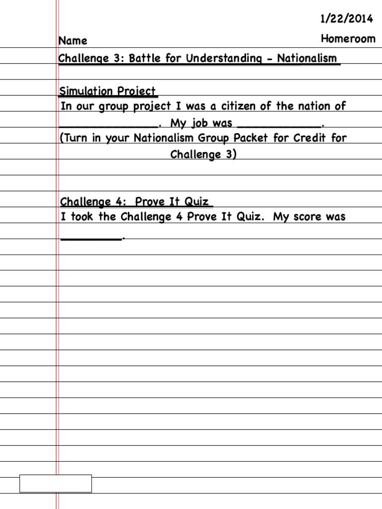 Student Page 15 Lesson 3 Nationalism Portfolio Part 3 of 3 | PDF