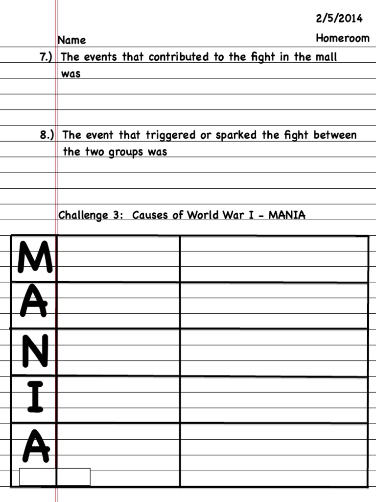 Causes of World War I: MANIA Explained | PDF