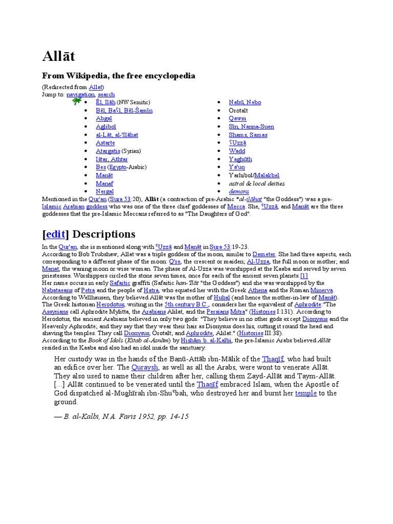 Allāt, the pre-Islamic Arabian goddess | PDF | Female Legendary ...