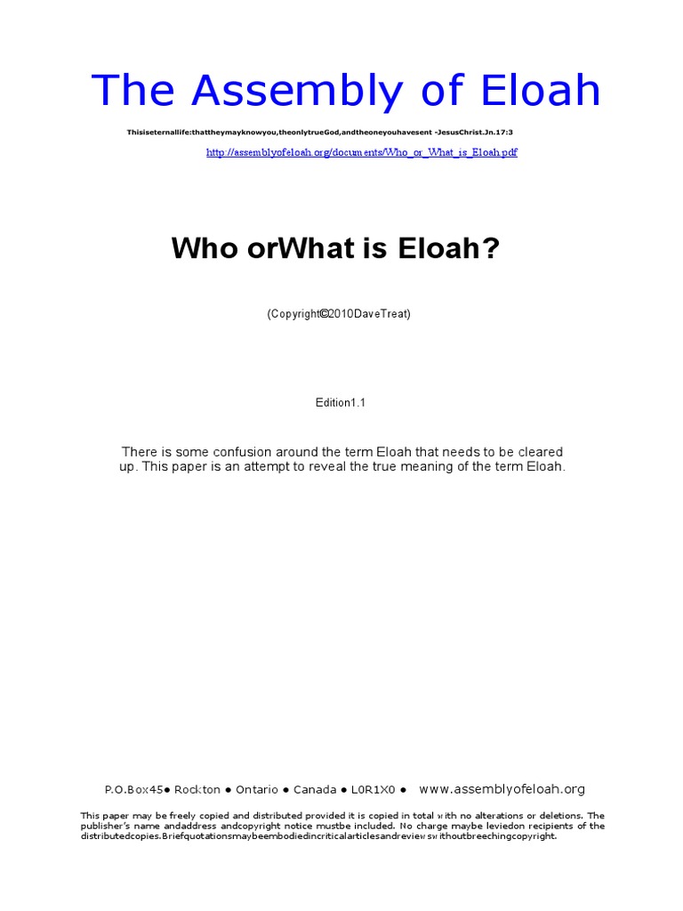 Who or What Is Eloah | PDF | Ancient Semitic Religions | Bible Content