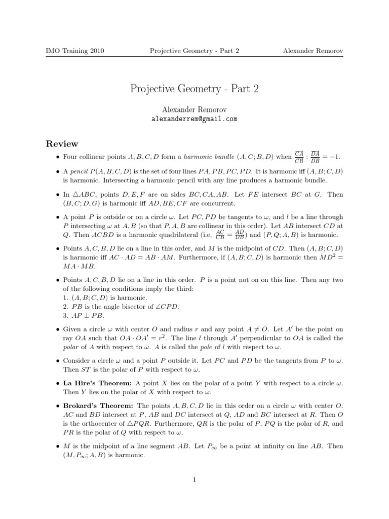 Projective Geometry Continued | PDF | Triangle | Euclidean Geometry