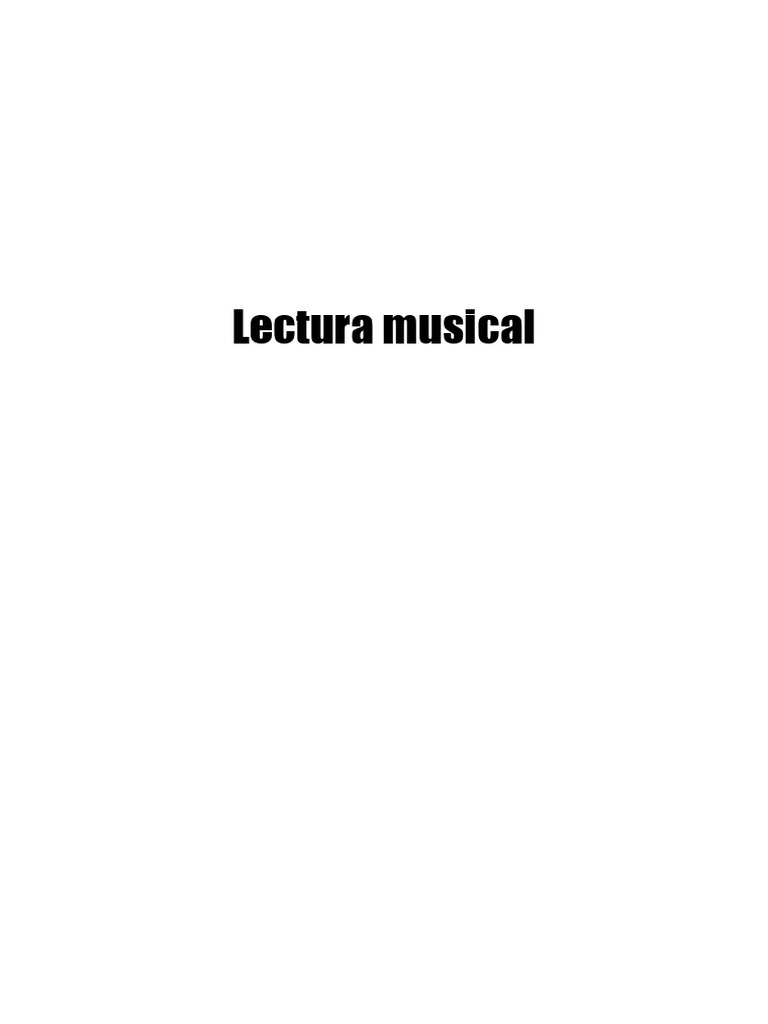 Fundamentos de Lectura Musical | PDF | Clave | Sonido