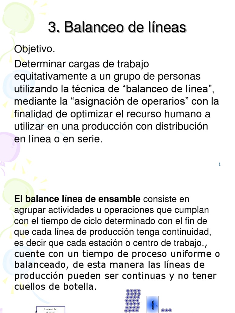 Balanceo de Lineas | PDF | Distribución (comercial) | Puesto de trabajo