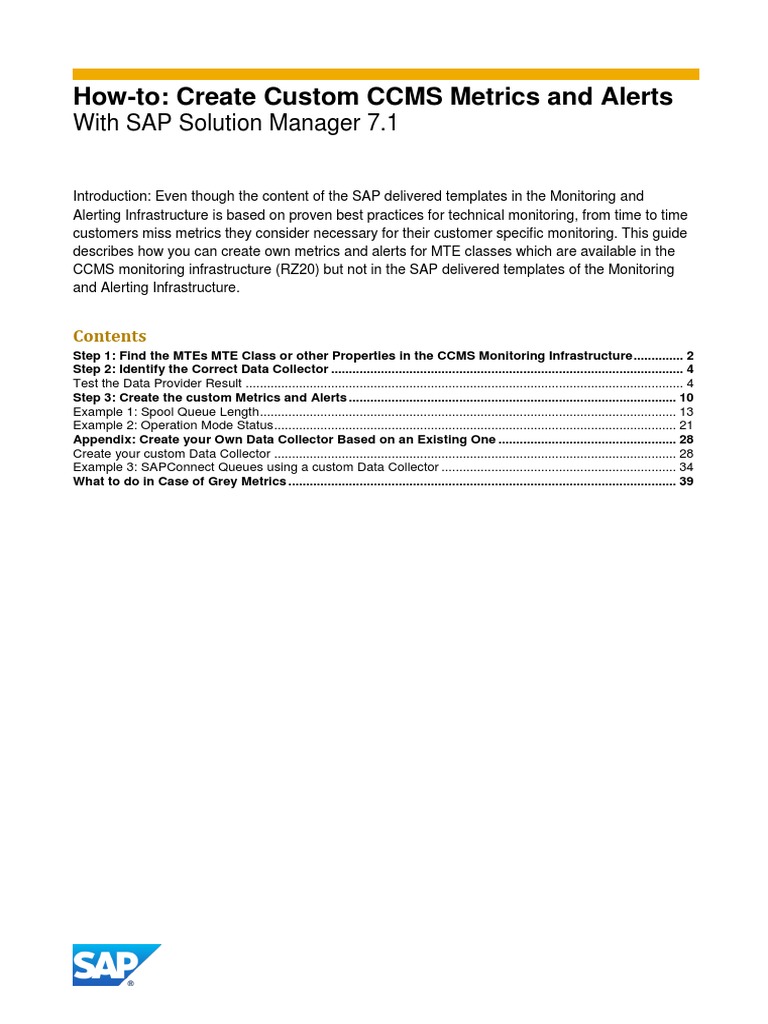 How To Create Custom CCMS Metrics in MAI | PDF | Parameter (Computer Programming) | Trademark