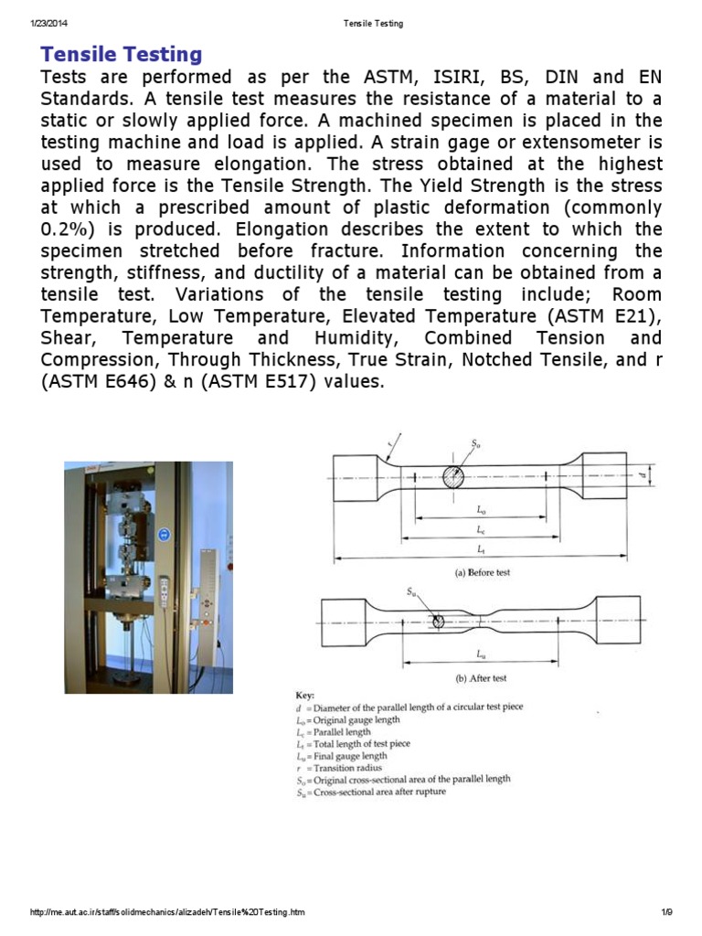 Tensile Testing | PDF | Deformation (Engineering) | Ultimate Tensile ...