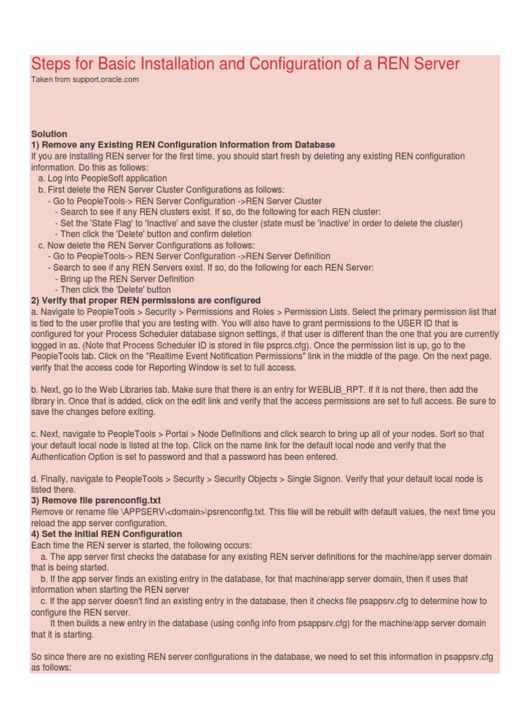 Steps For Basic Installation and Configuration of A REN Server | PDF ...