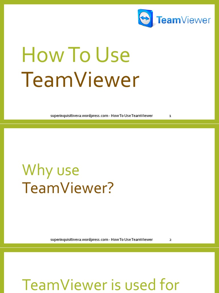 How To Use TeamViewer (For Beginners) | PDF | Remote Desktop Services ...