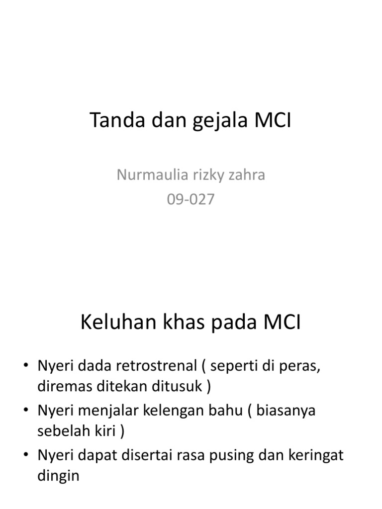 Tanda Dan Gejala MCI | PDF | Gaya Hidup