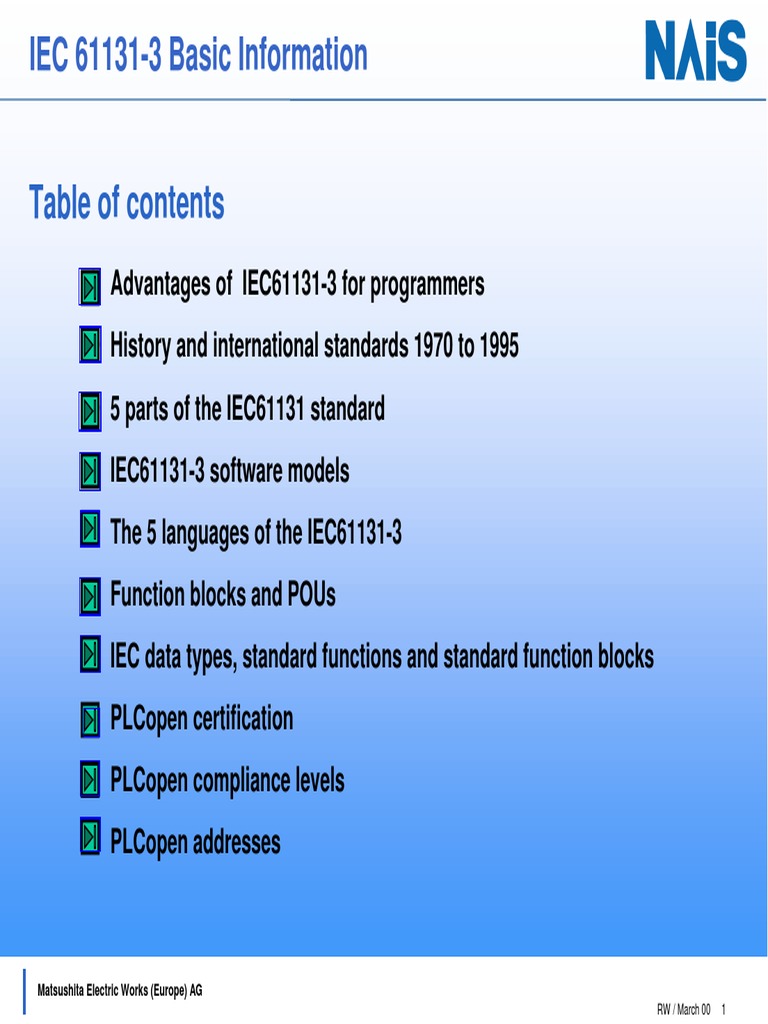 IEC61131 3 Basics | PDF | Programmable Logic Controller | Subroutine