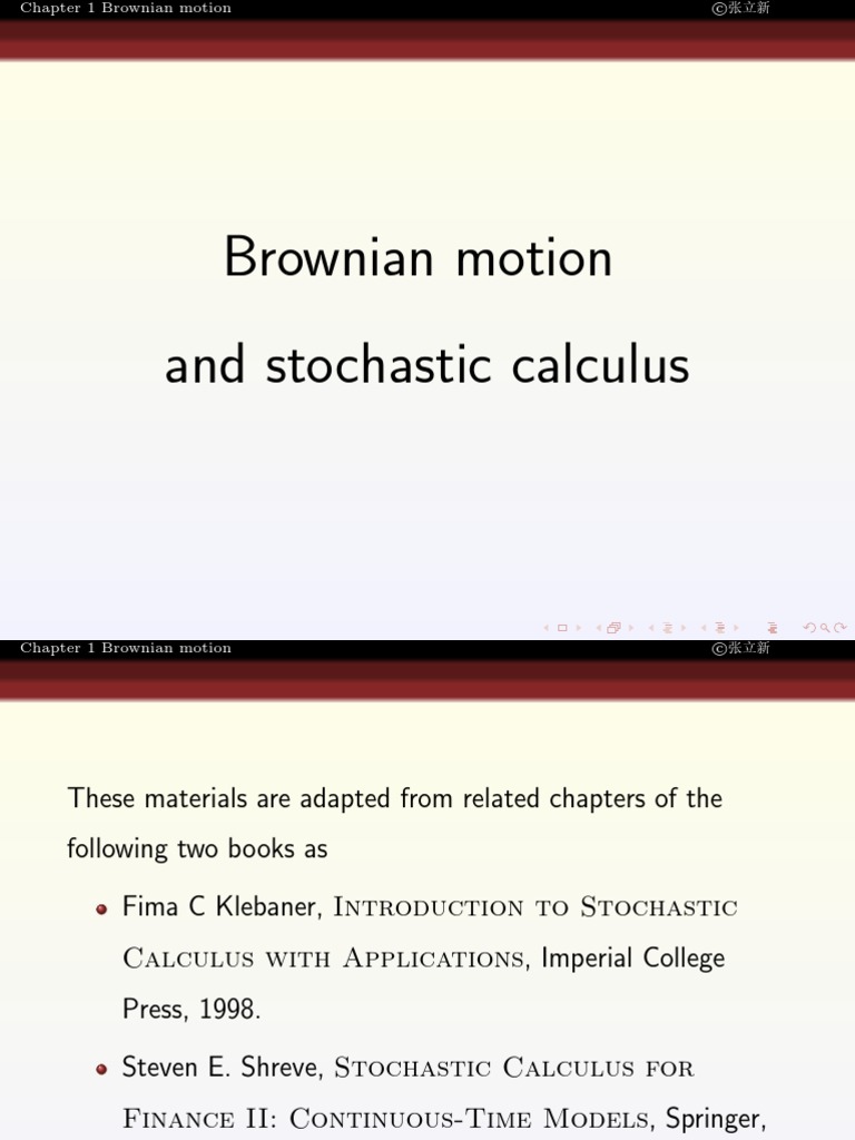 Brownian Motion and Stochastic Calculus | PDF | Stochastic Process ...