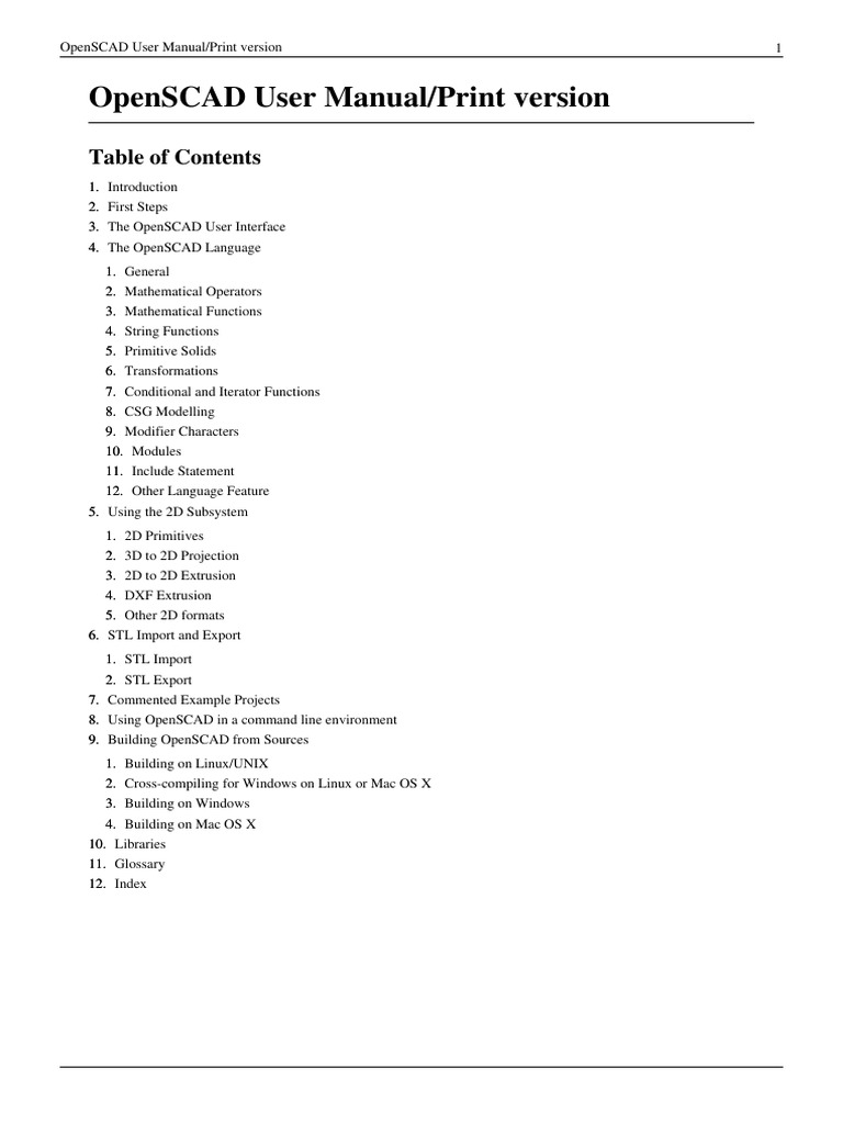 OpenSCAD User Manual - Print Version PDF | PDF | Trigonometric ...