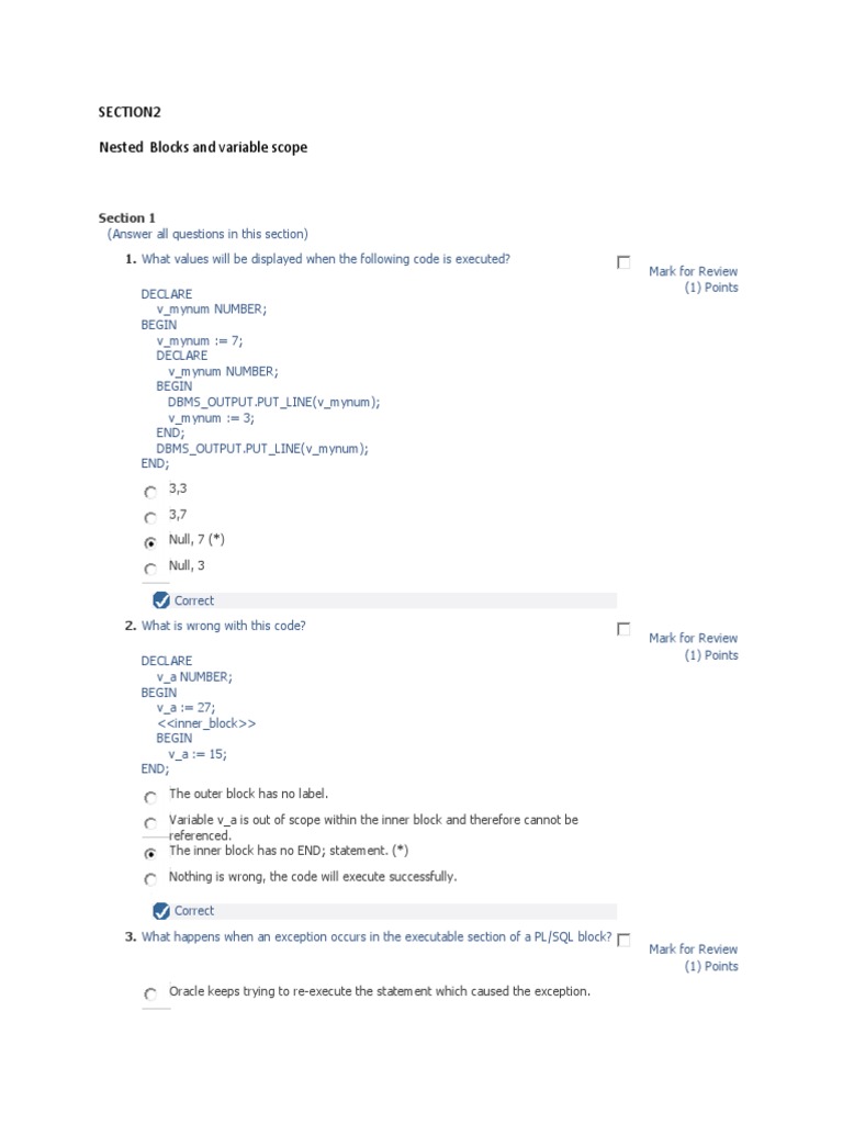 Section 2 | PDF | Scope (Computer Science) | Pl/Sql