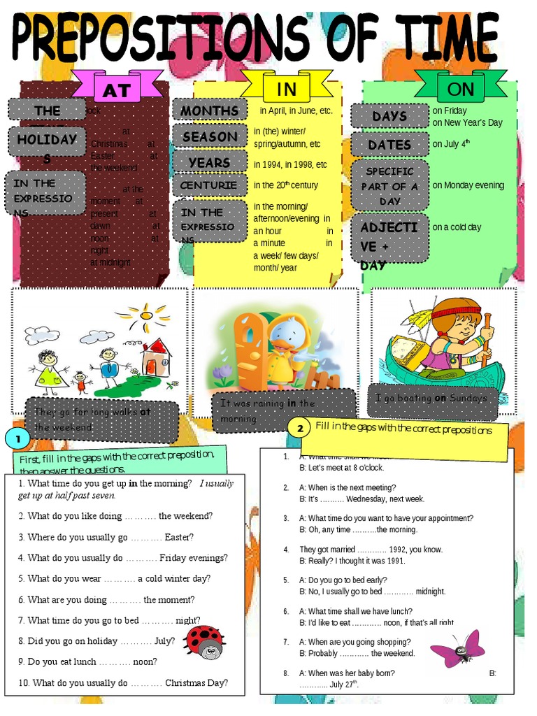Prepositions of Time: Usage Guide | PDF