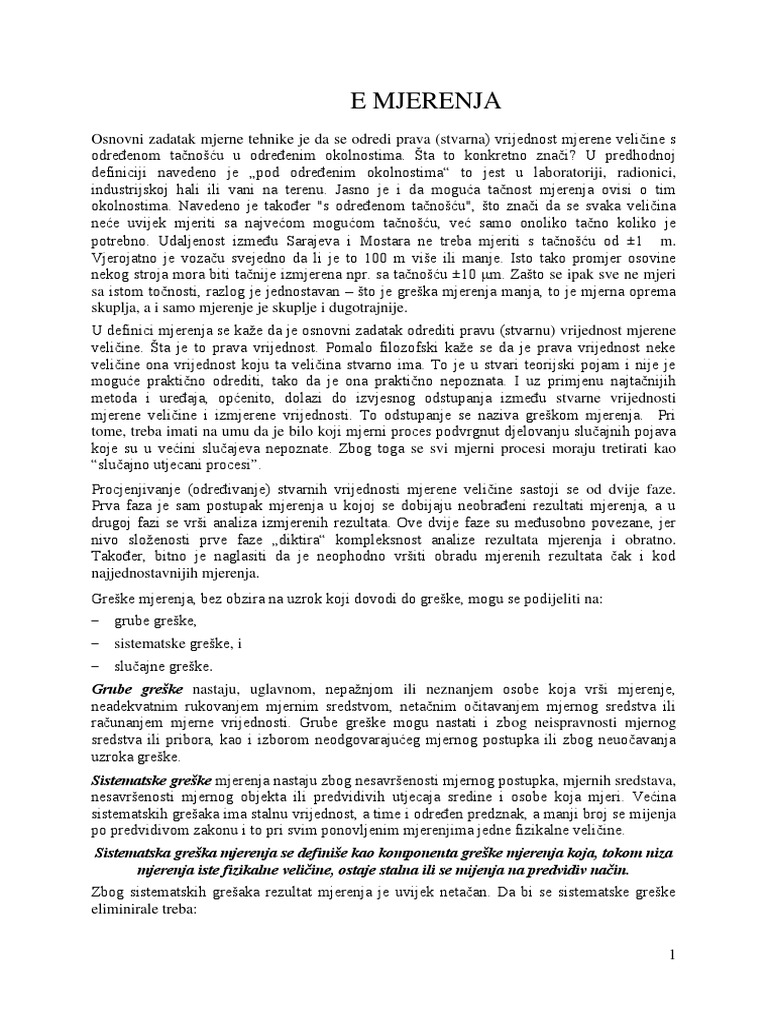 Greske Mjerenja | PDF
