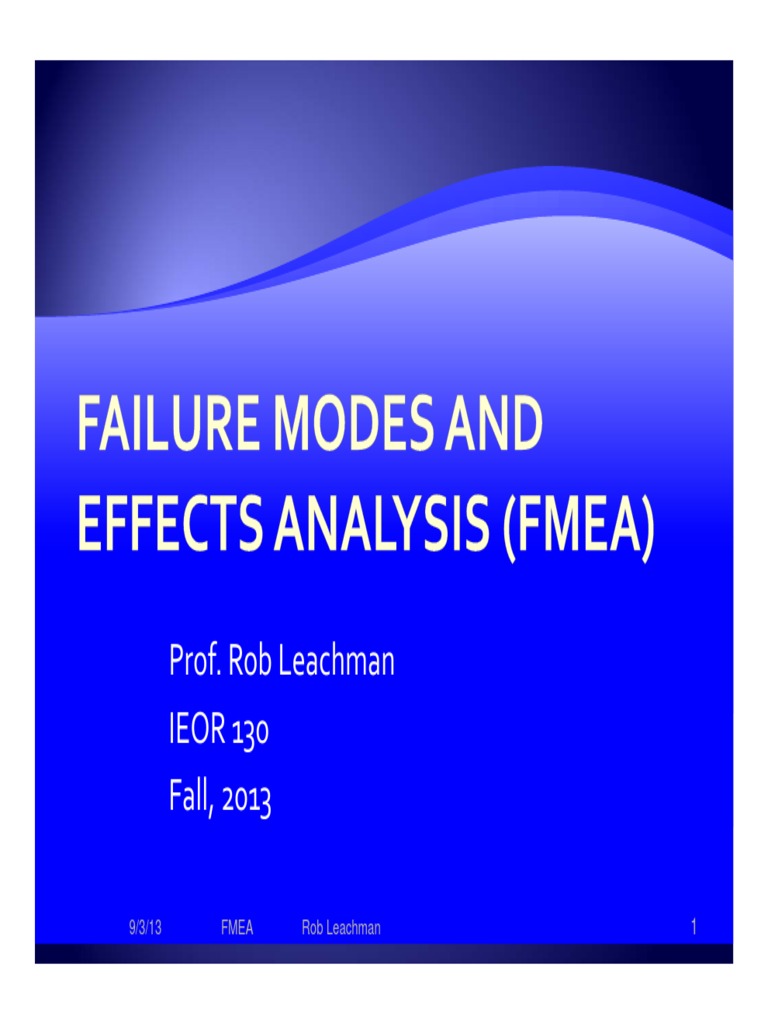 Failure Modes and Effects Analysis (FMEA) | PDF | Systems Engineering ...