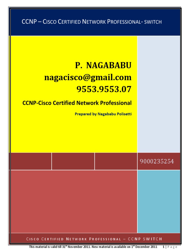 CCNP Switch: CCNP-Cisco Certified Network Professional Prepared by Nagababu Polisetti | PDF ...