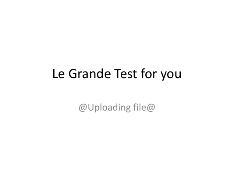 Le Grande Test For You: @uploading File@ | PDF