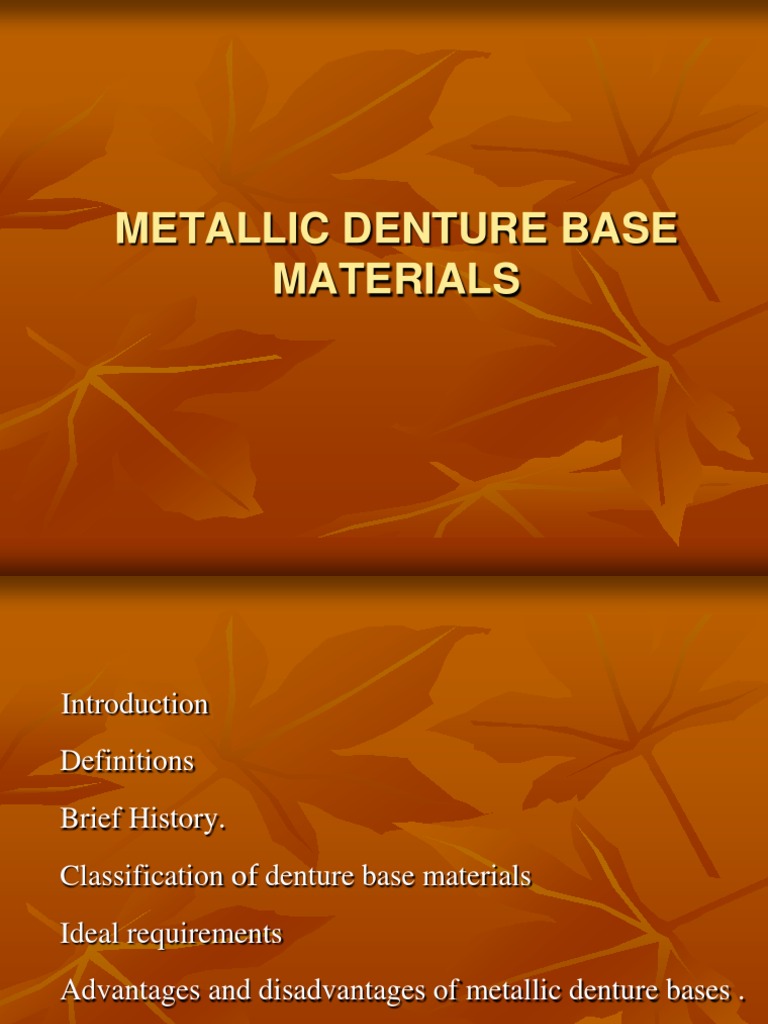 Metallic Denture Base Materials-New1 | PDF | Titanium | Dentures
